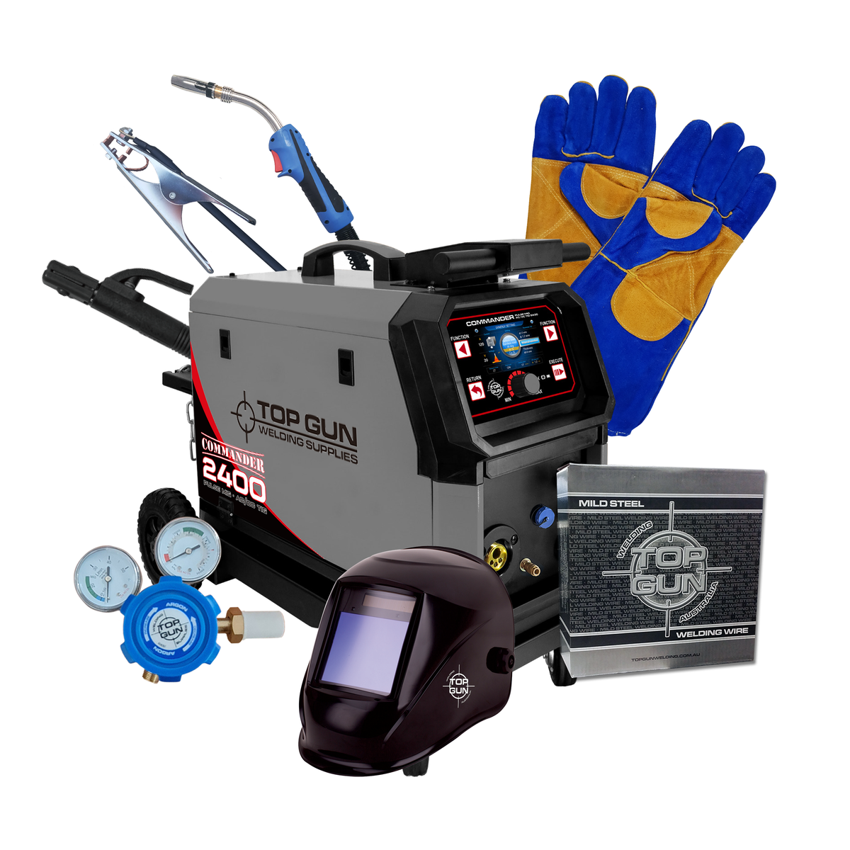 Commander 2400 Bundle Synergic Pulse Mig, AC/DC Tig & Stick Welder ...