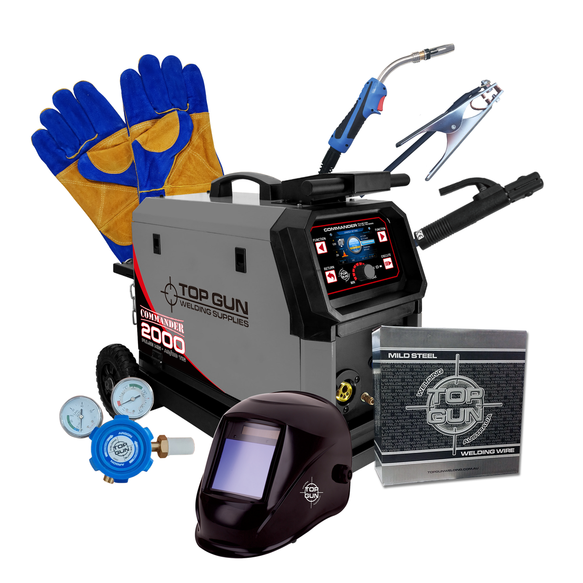 Commander 2000 Bundle Synergic Pulse Mig, AC/DC Tig & Stick Welder ...