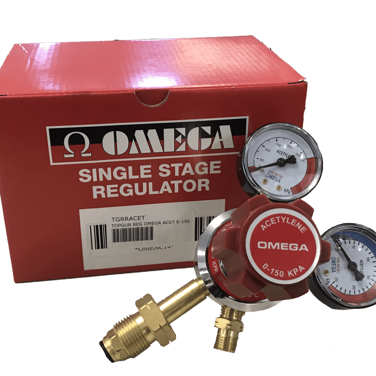 Topgun Omega Acetylene Twin Gauge Gas Regulator – Top Gun Welding Supply